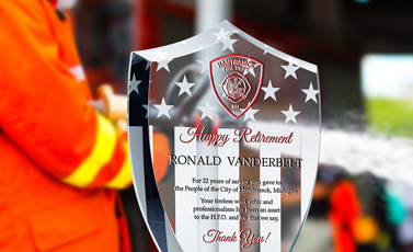 Engraved Crystal Retirement Plaques & Awards - DIY Awards