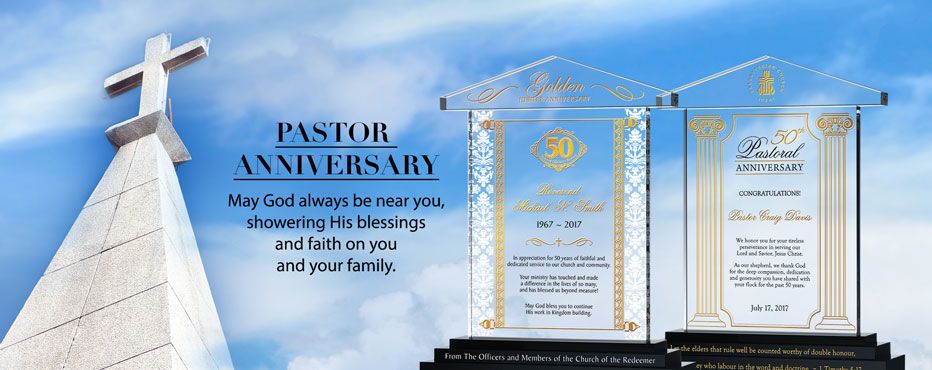Custom Anniversary Gift Plaques for Pastors - DIY Awards