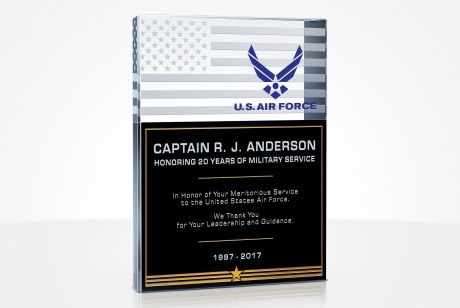 Crystal Plaques & Awards for Airmen in the Air Force - DIY Awards