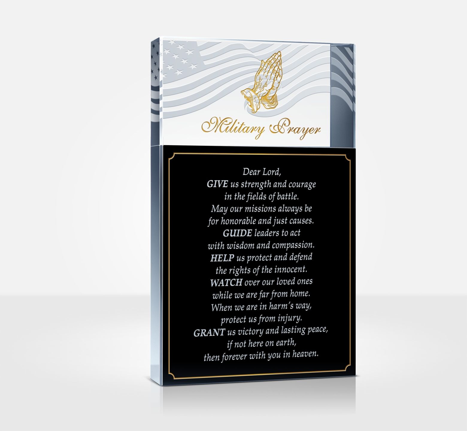 Military Prayer Gift Plaques with Sample Prayer Poems | DIY Awards