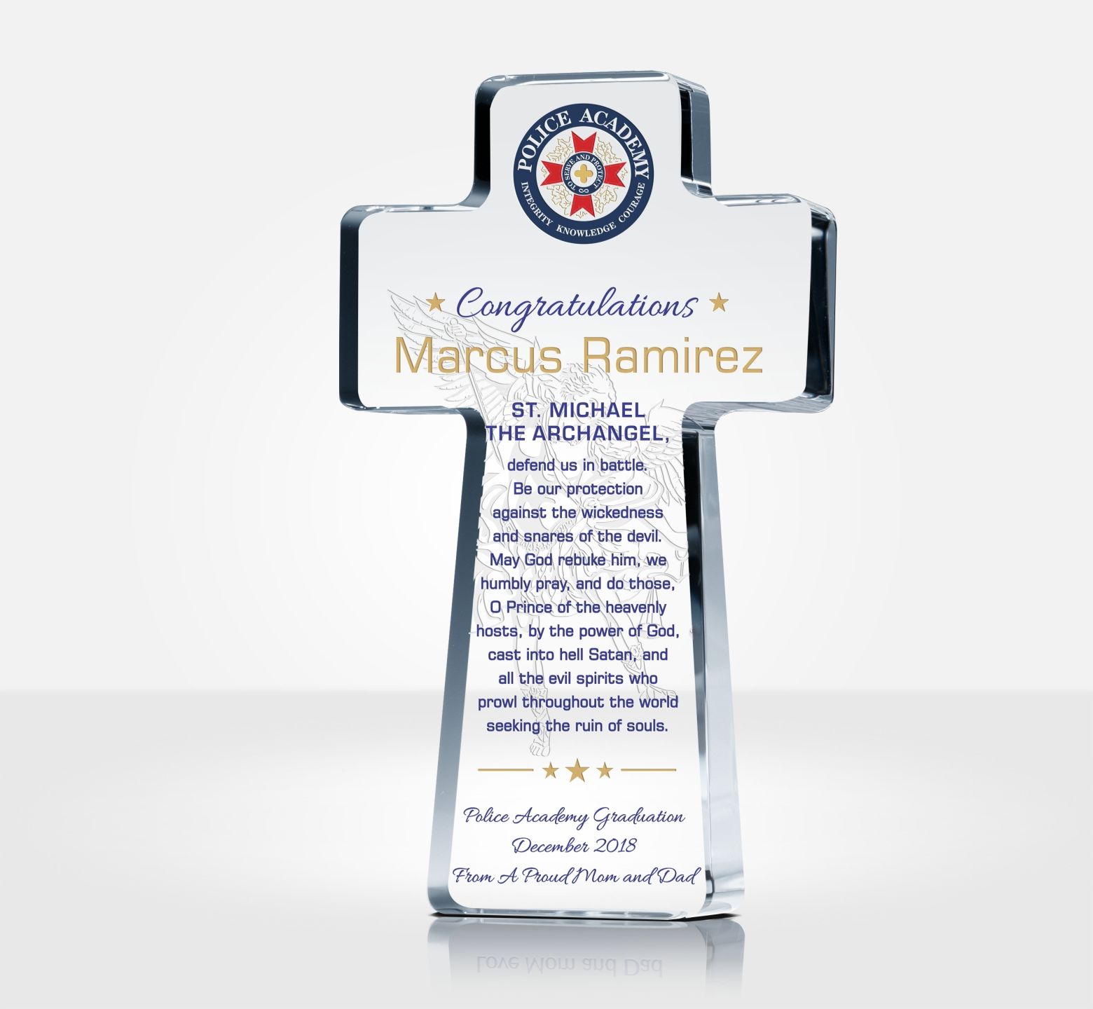 Police Graduation Prayer Gift Plaque - DIY Awards