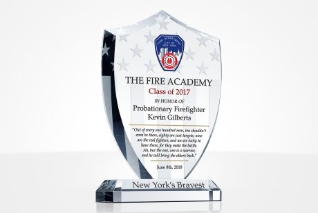 Engraved Crystal Firefighter Graduation Gifts - DIY Awards