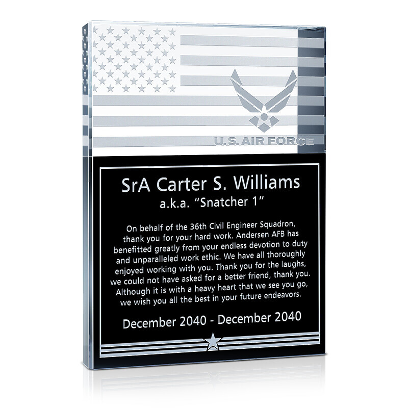 Air Force Appreciation Plaques and Wording Samples - DIY Awards