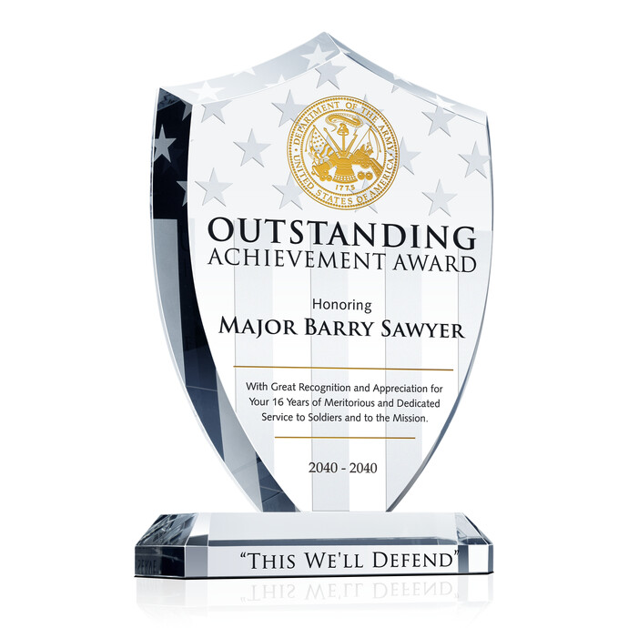 Shield Recognition Plaques for Army Corps Service | DIY Awards