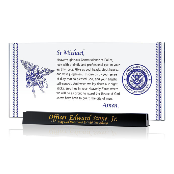 St Michael's Prayer Gift Plaque for Police Officers | DIY Awards