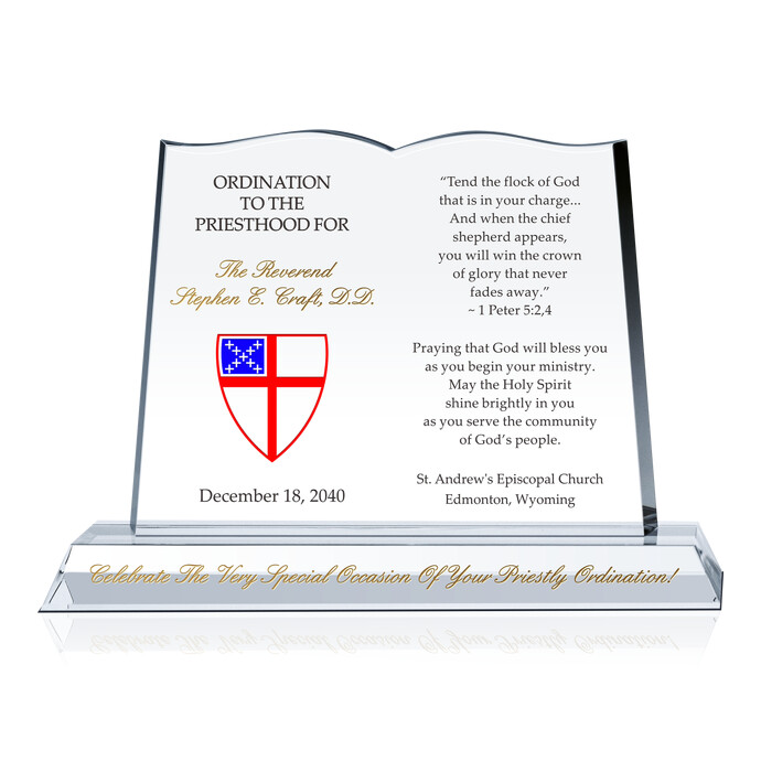 Episcopal Ordination Gift Plaques | DIY Awards