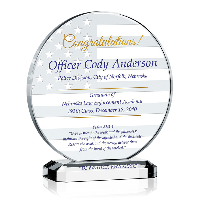 Police Graduation Gift Plaque | DIY Awards