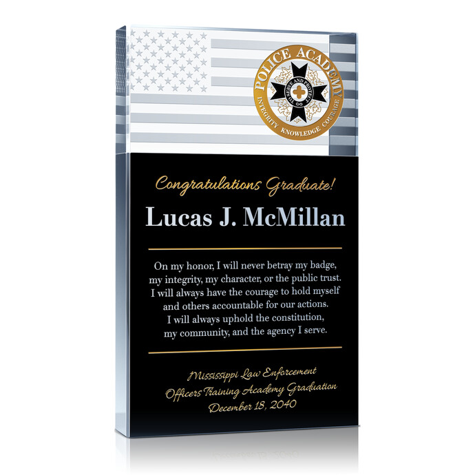 Police Academy Graduation Plaque | DIY Awards