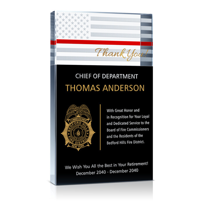 Fire Chief Retirement Award Plaque | DIY Awards