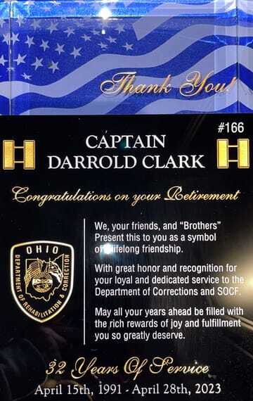 Retiree Plaque for Correction Officers | DIY Awards