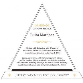 Trinity Teacher Retirement Gift & Sample Messages - DIY Awards
