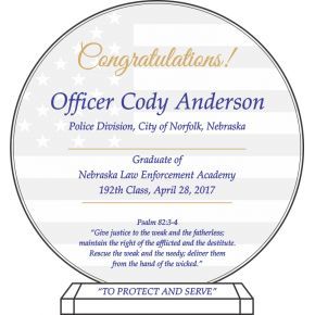 Police Graduation Gift Plaque - DIY Awards