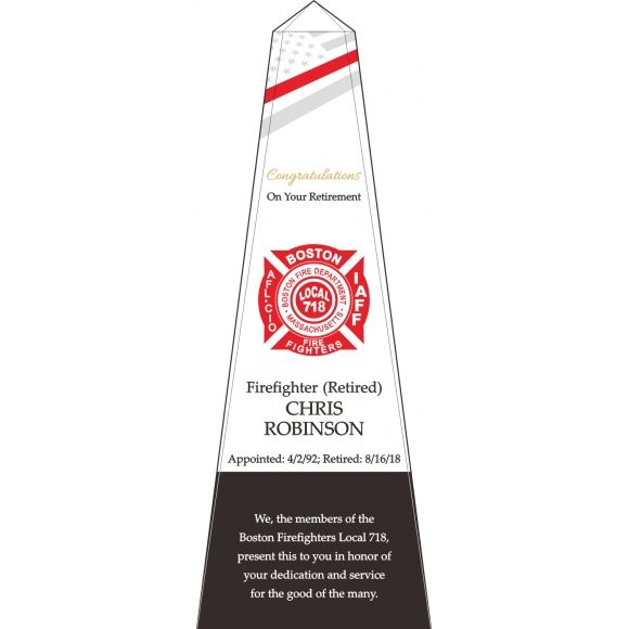 "Thin Red Line" Firefighter Retirement Gift Plaque - DIY Awards