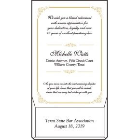 Prosecutor/District Attorney Retirement Plaque - DIY Awards